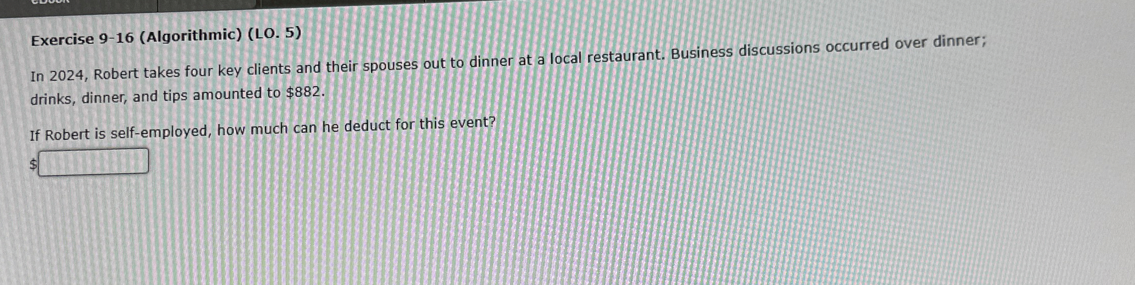 High Quality SOLUTION Exercise 9-16 (Algorithmic) (LO. 5)In 2024, ﻿Robert | Chegg.com