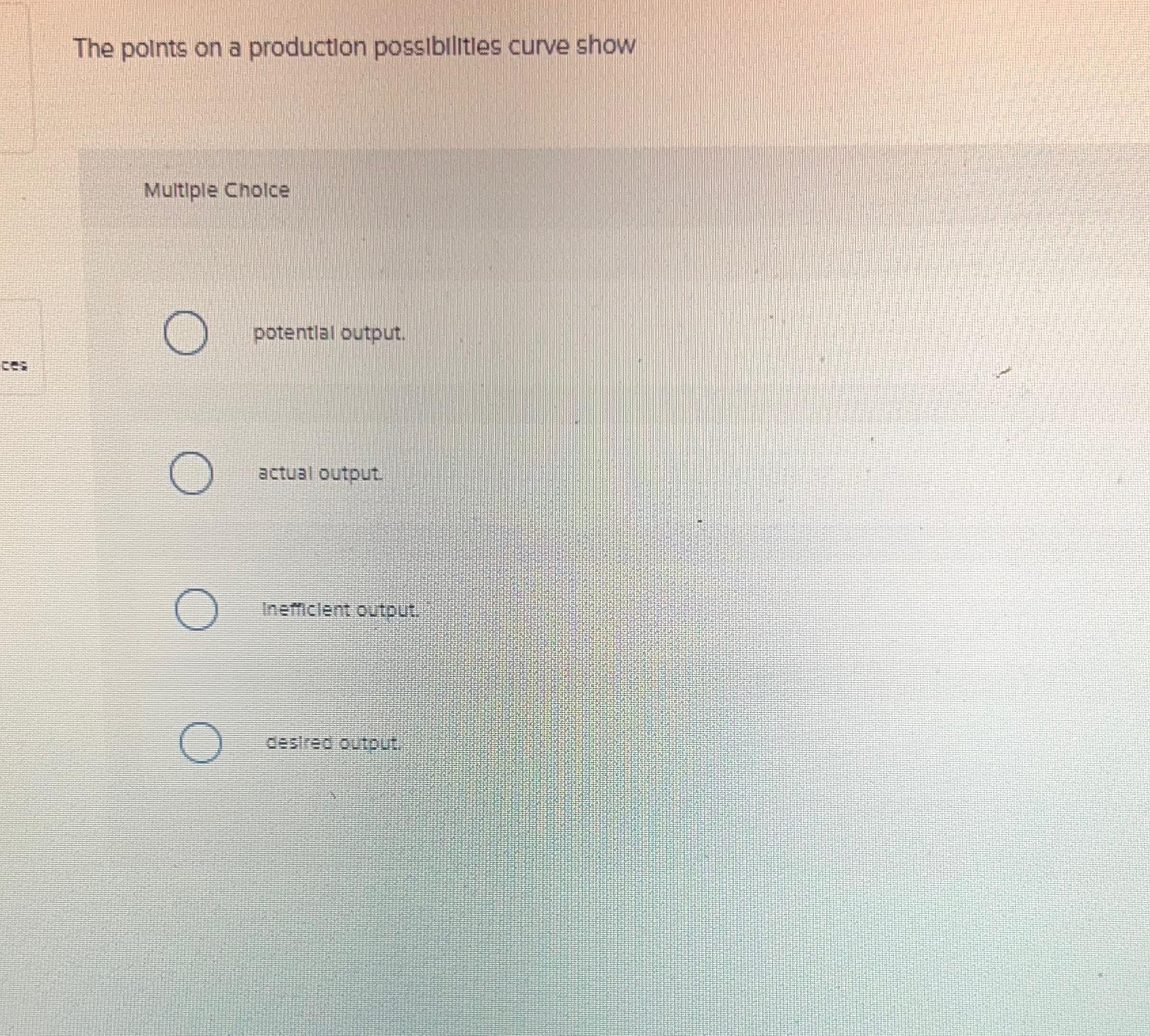 Solved The points on a production possibilities curve | Chegg.com
