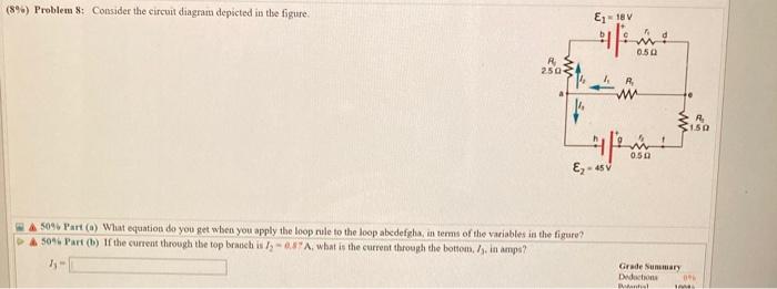 Solved (8\%) Problem 8: Consider the circuit diagram | Chegg.com