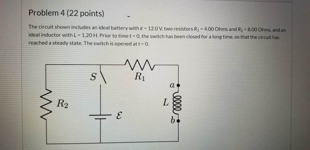Solved Problem 4 (22 points) The circuit shown includes an | Chegg.com