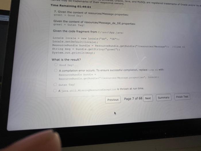 Solved Time Remaining 01:49:01 7. Given the content of | Chegg.com