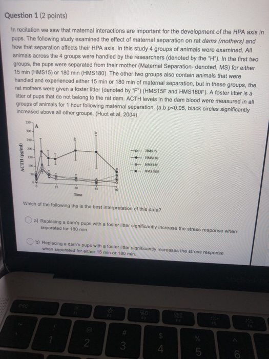 Question 1 (2 points) In recitation we saw that | Chegg.com