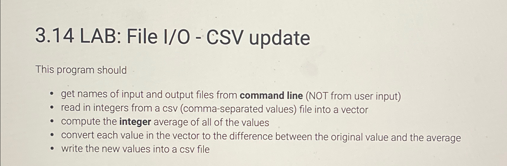 Solved 3.14 ﻿LAB: File I/O - ﻿CSV updateThis program | Chegg.com