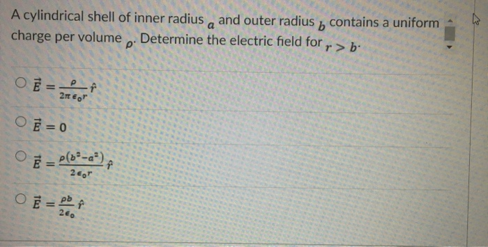 Solved A cylindrical shell of inner radius, and outer radius | Chegg.com