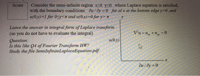 Consider the semi-infinite region x>0, y20, where | Chegg.com