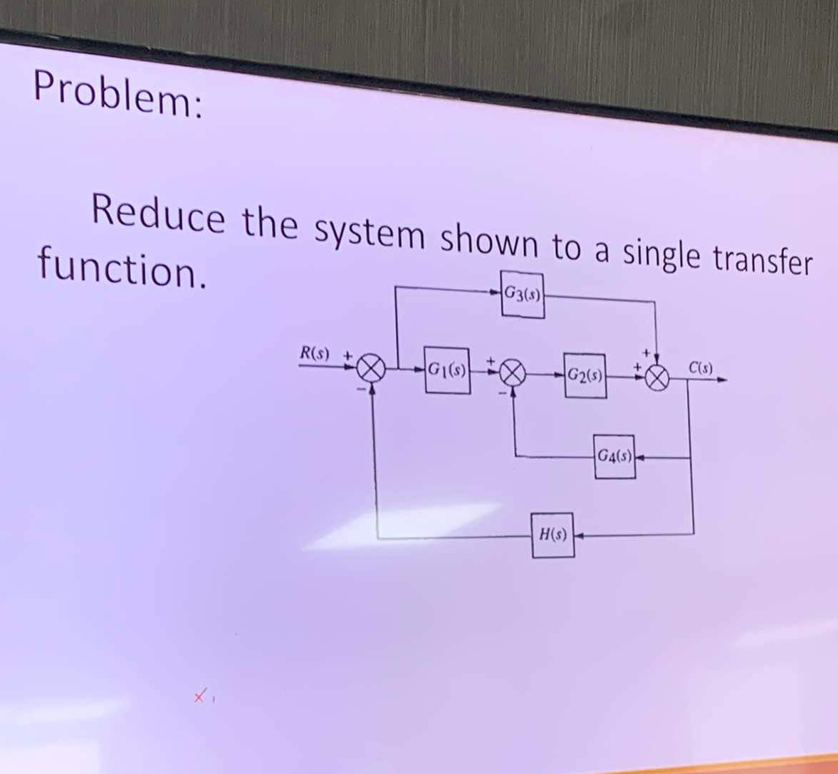 Problem:Reduce the system shown to a single transfer | Chegg.com