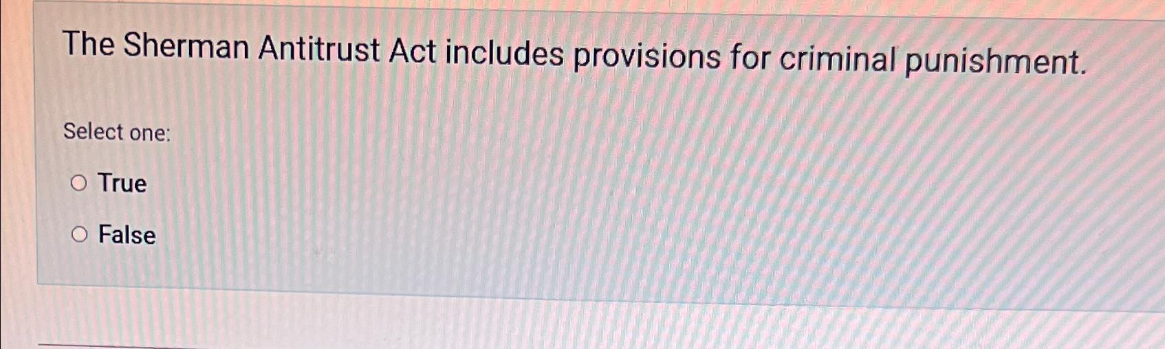 Solved The Sherman Antitrust Act includes provisions for | Chegg.com