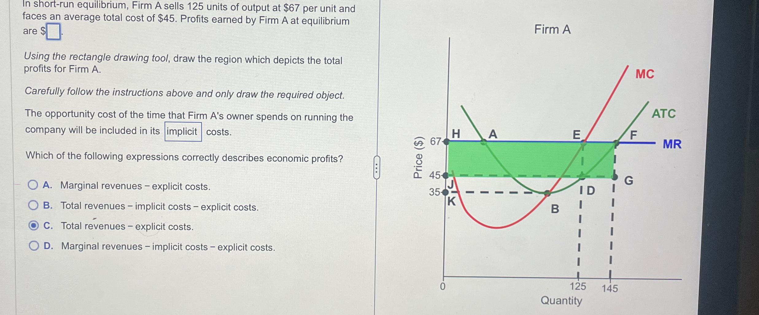 Solved In short-run equilibrium, Firm A sells 125 ﻿units of | Chegg.com