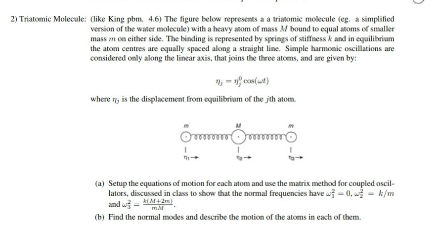 Solved 2 Triatomic Molecule Like King Pbm 4 6 The