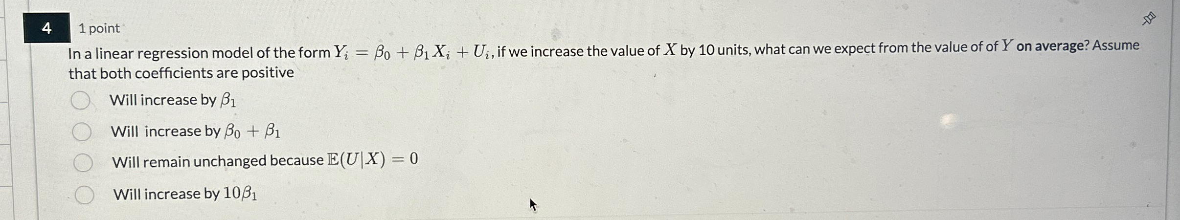 Solved 41 ﻿pointIn a linear regression model of the form | Chegg.com