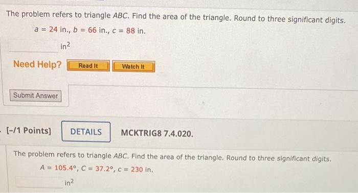 Solved Find the semiperimeter s of triangle ABC. a = 3.1 m, | Chegg.com