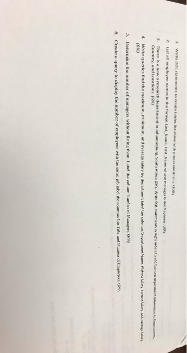 Solved Part 2 Structure Query Language S w ing tables, | Chegg.com