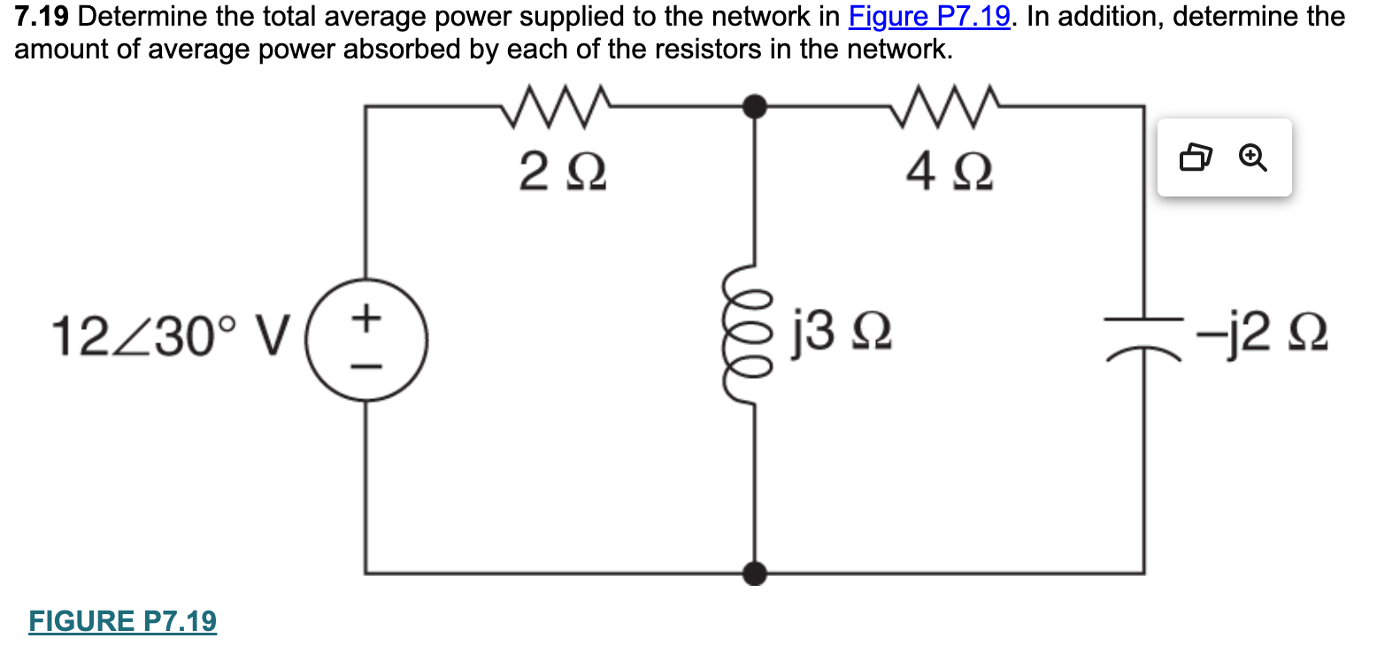 Solved 719 ﻿Determine the total average power supplied to | Chegg.com