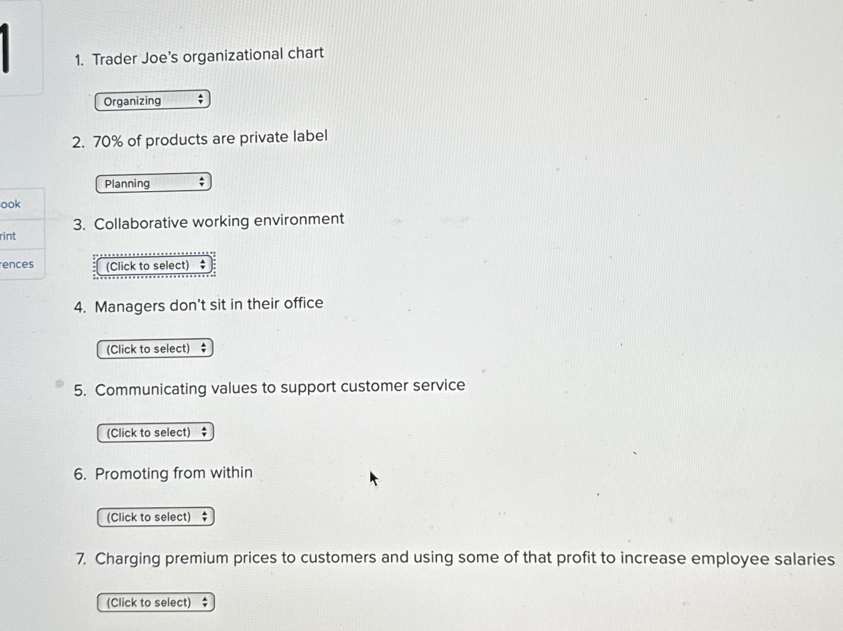 Solved Trader Joe's organizational chart70% ﻿of products are | Chegg.com