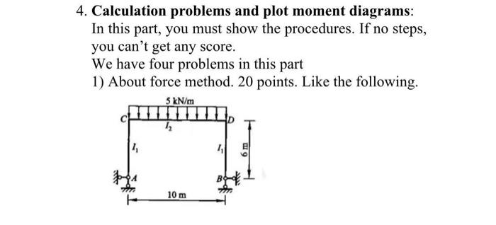 Solved 4. Calculation problems and plot moment diagrams: In | Chegg.com