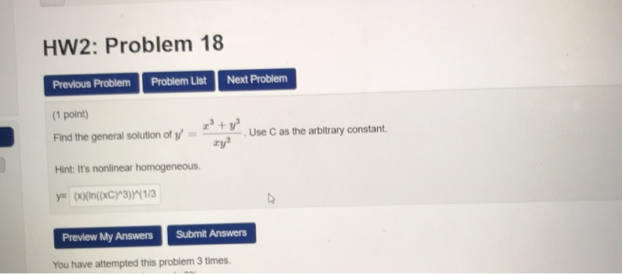 Solved HW2: Problem 18 Previous Problem Problem List Next | Chegg.com