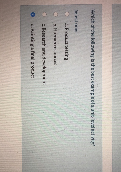 Solved Which of the following is the best example of a | Chegg.com