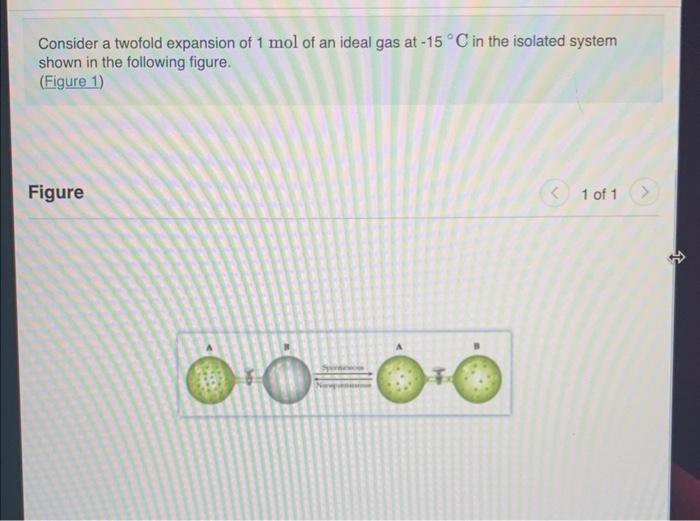 Solved Consider a twofold expansion of 1 mol of an ideal gas | Chegg.com