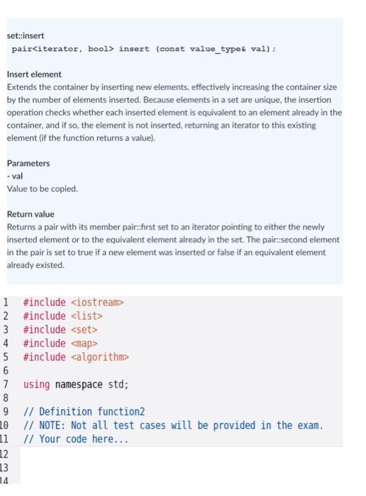 Solved Function identifier: function2 • Non-member function | Chegg.com