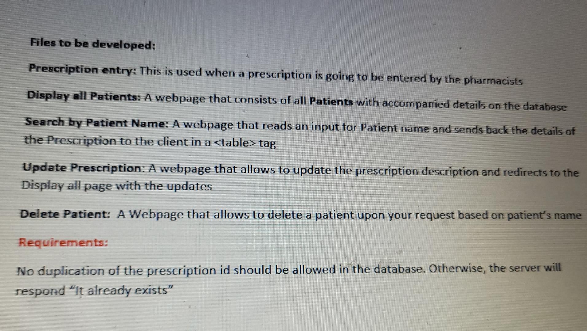 Solved For this test, you are required to develop a | Chegg.com