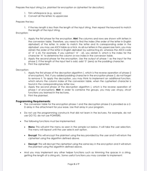 Simple Cipher Purpose: The main purpose of this | Chegg.com