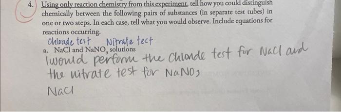 Solved 4. Using only reaction chemistry from this | Chegg.com