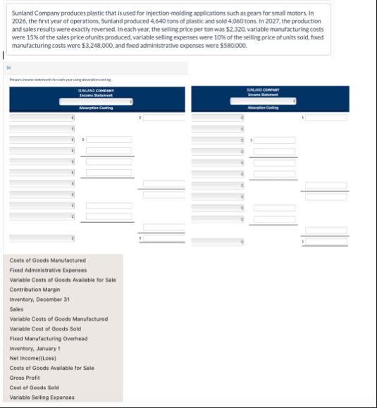 Solved Prepare income statements for EACH year using | Chegg.com