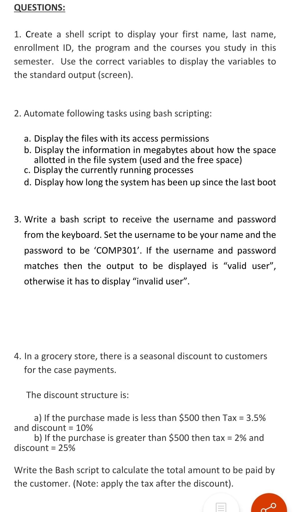 Solved ? For each question, take the screenshot of the | Chegg.com