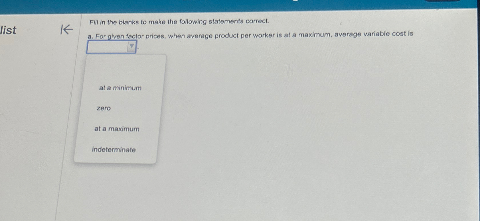 Solved Fill in the blanks to make the following statements | Chegg.com