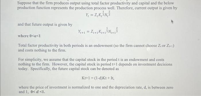 Solved Suppose that the firm produces output using total | Chegg.com