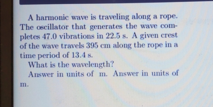 Solved A harmonic wave is traveling along a rope. The | Chegg.com