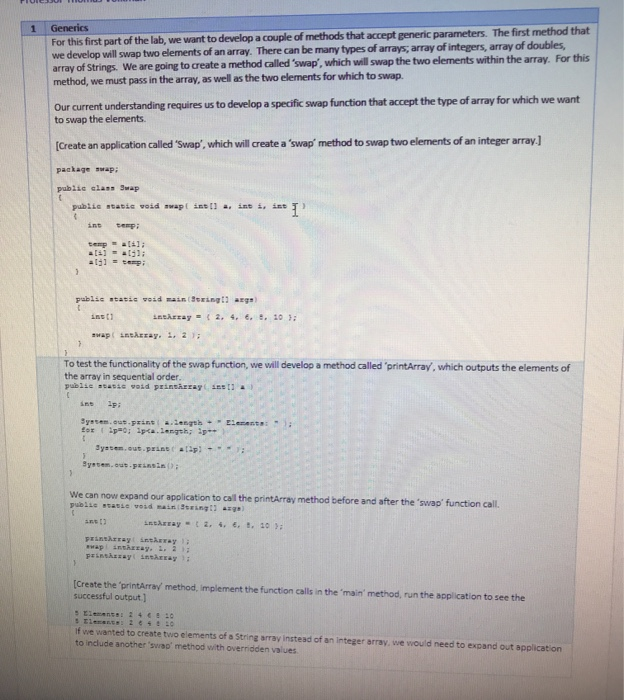 Solved Generics For This First Part Of The Lab We Want To