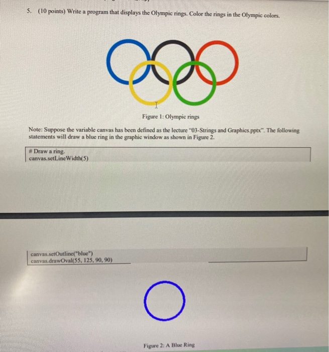 Solved post a question that displays the olympic rings. | Chegg.com