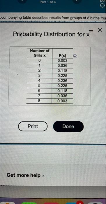 Solved Prpbability Distribution for xThe accompanying table | Chegg.com