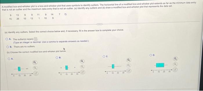 Solved that is not an outier and the maximum data entry that | Chegg.com