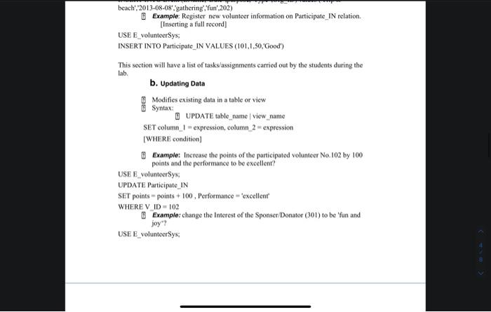 Solved - INSERT DATA INTO TABLE - DELETE | Chegg.com