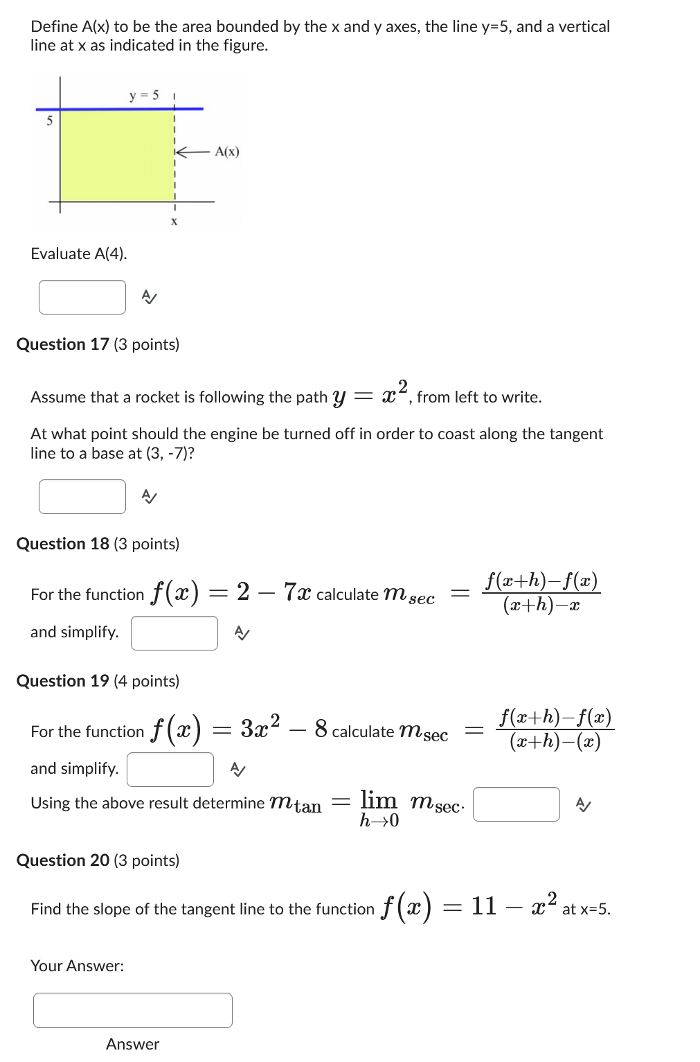 Solved Define A(x) ﻿to be the area bounded by the x ﻿and y | Chegg.com