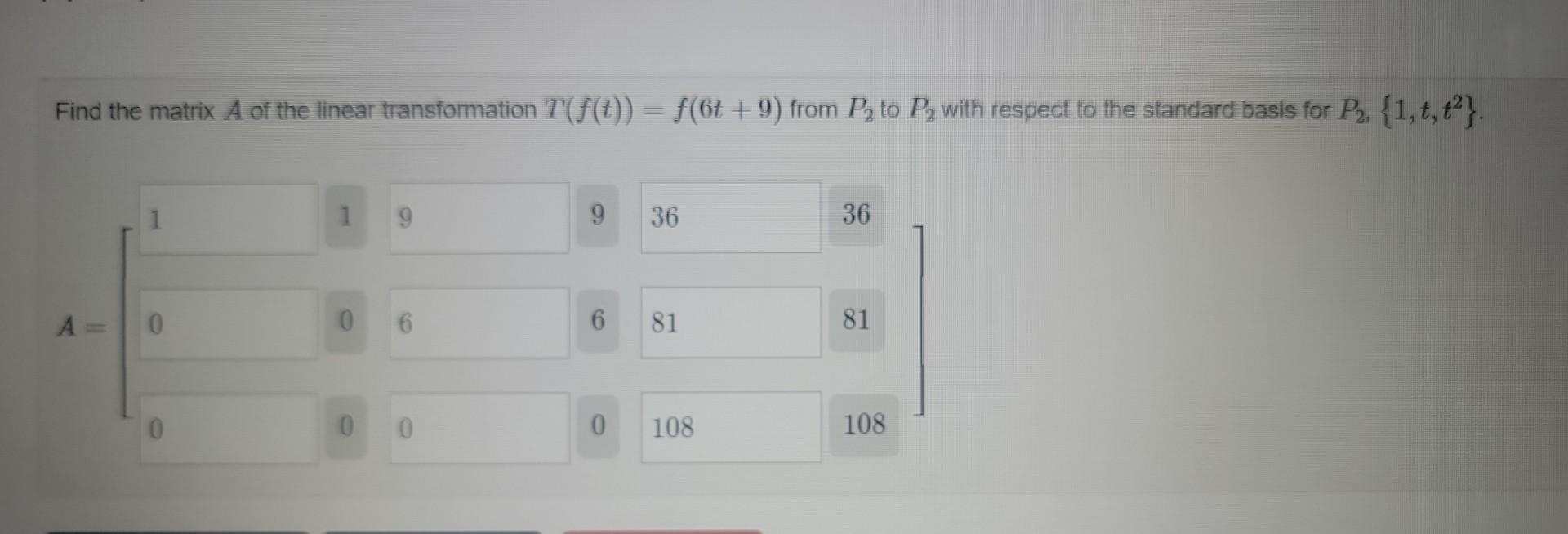 Solved Find the matrix A of the linear transformation | Chegg.com