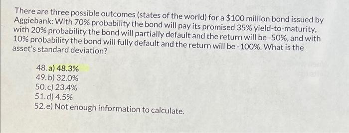 Solved There are three possible outcomes (states of the | Chegg.com