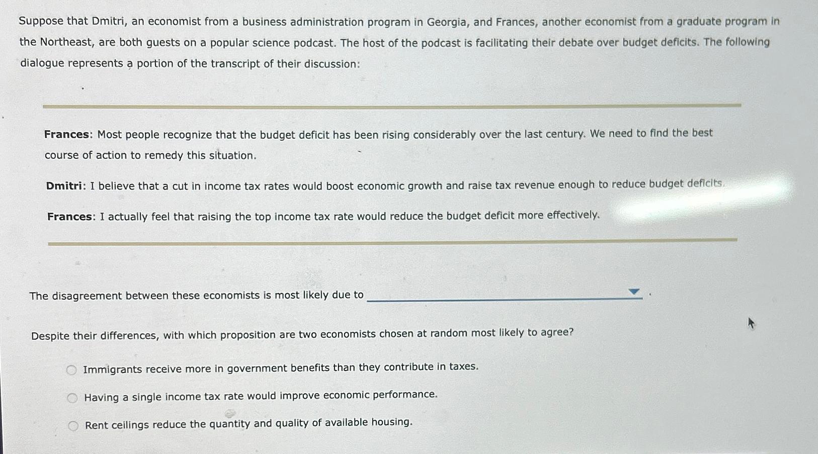 Solved Suppose that Dmitri, an economist from a business | Chegg.com