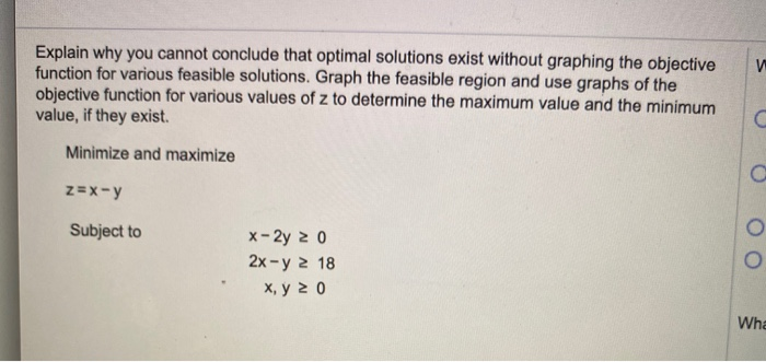 Solved V Explain why you cannot conclude that optimal | Chegg.com