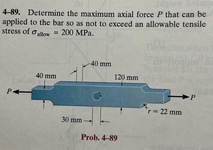Solved 4-89. Determine the maximum axial force P that can be | Chegg.com Solved 4-89. Determine the maximum axial force P that can be | Chegg.com