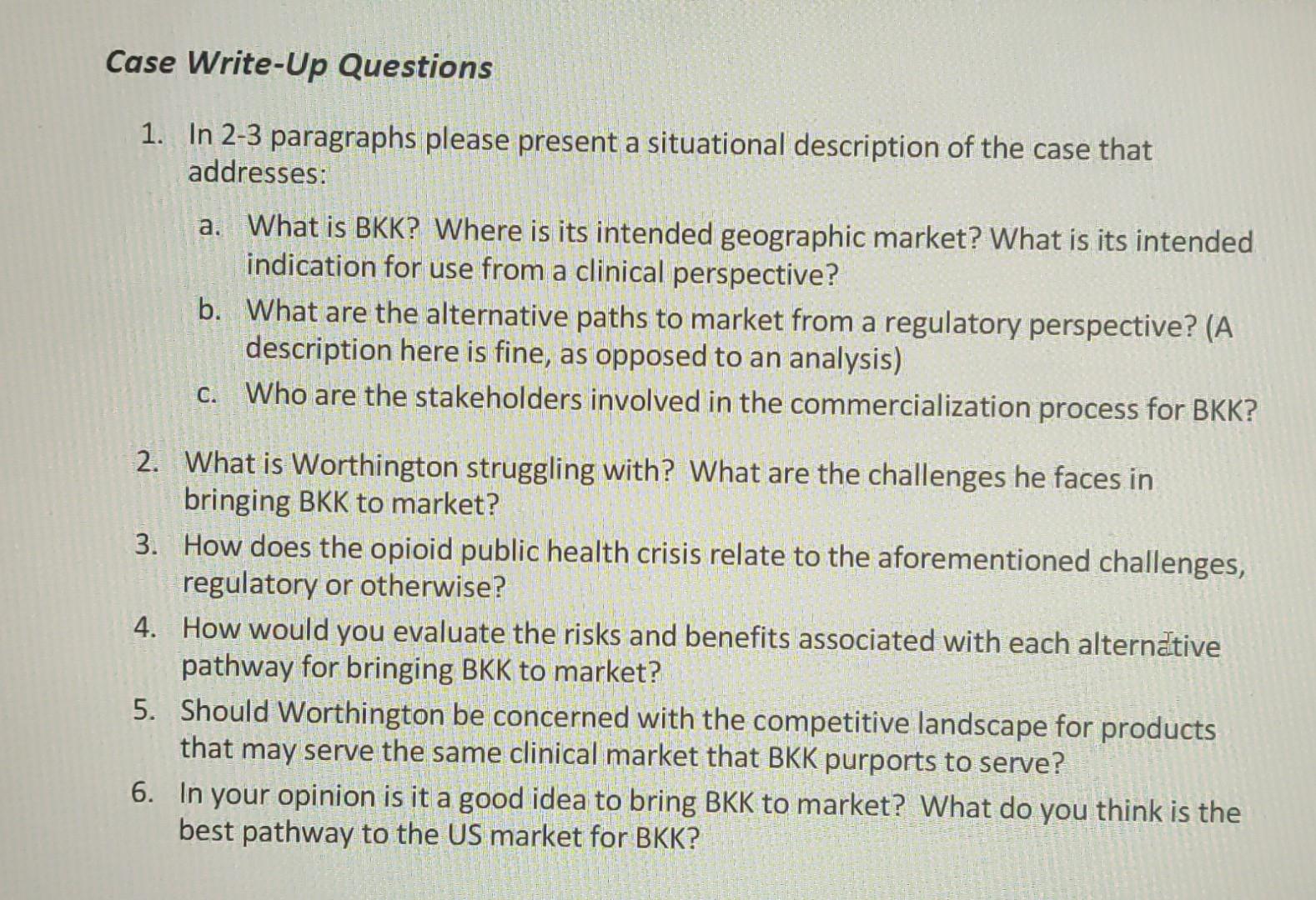 Solved Case Write-Up Questions 1. In 2-3 paragraphs please | Chegg.com