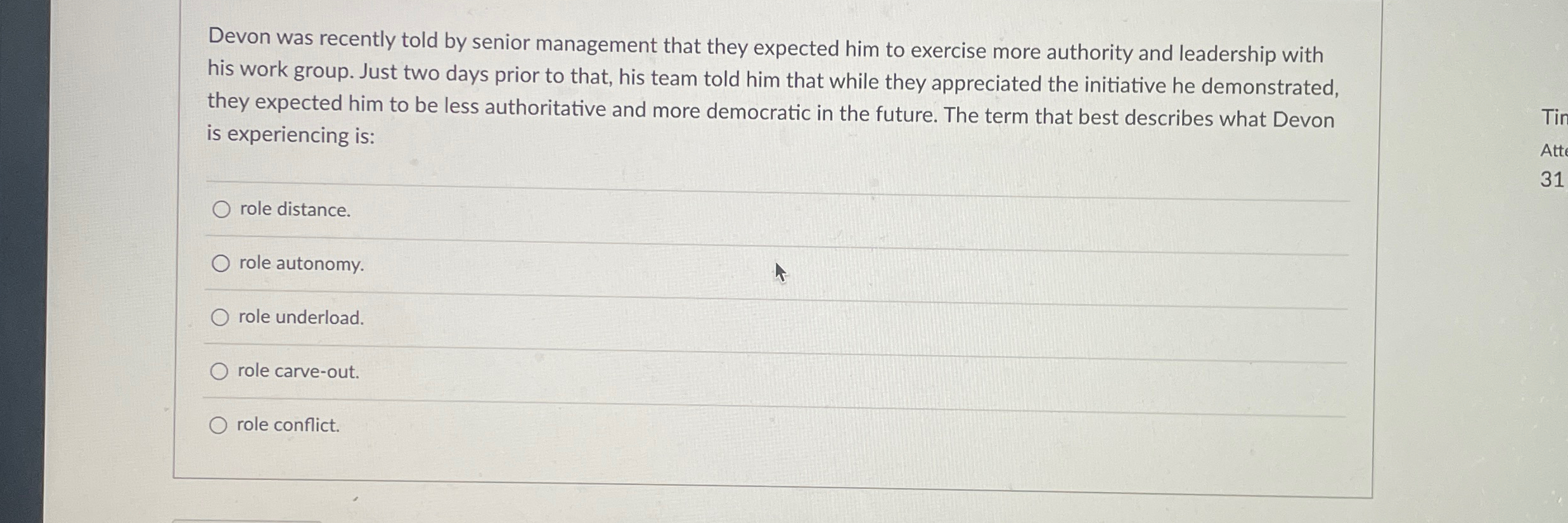 Solved Devon was recently told by senior management that | Chegg.com