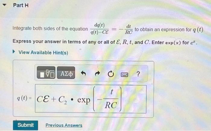 Solved Integrate both sides of the equation | Chegg.com