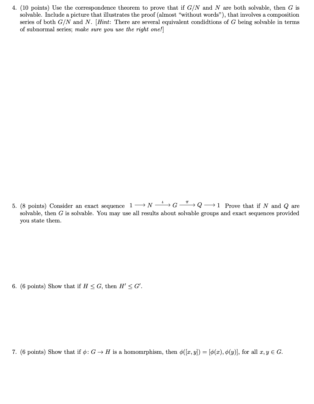 Solved (10 ﻿points) ﻿Use the correspondence theorem to prove | Chegg.com
