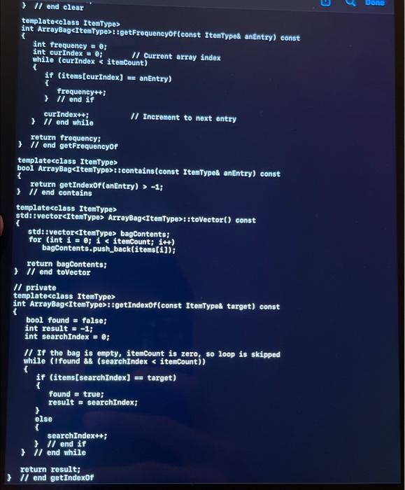 Solved You will use the array bag code that we reviewed in | Chegg.com