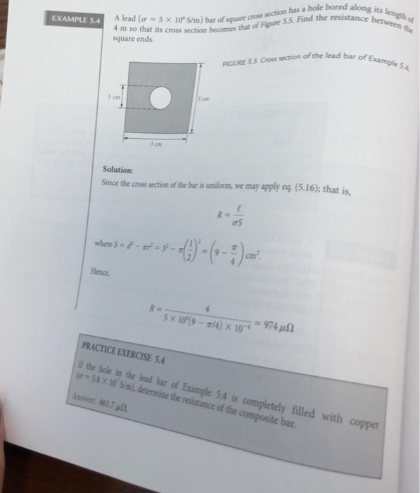 Solved PRACTICE EXERCISE 54 If the hole in the lead bar of | Chegg.com