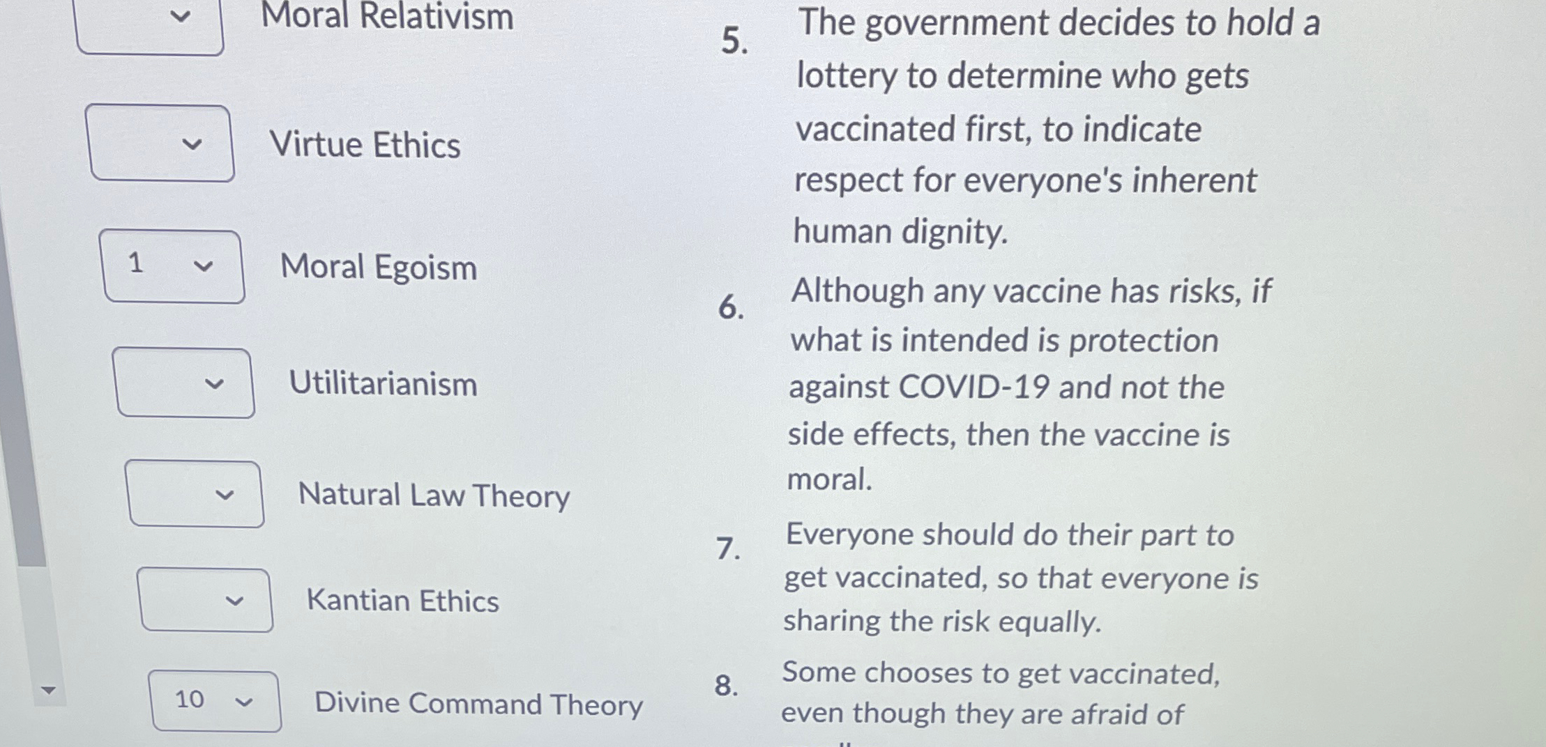 Solved Moral Relativism ﻿Virtue Ethics ﻿Moral Egoism | Chegg.com