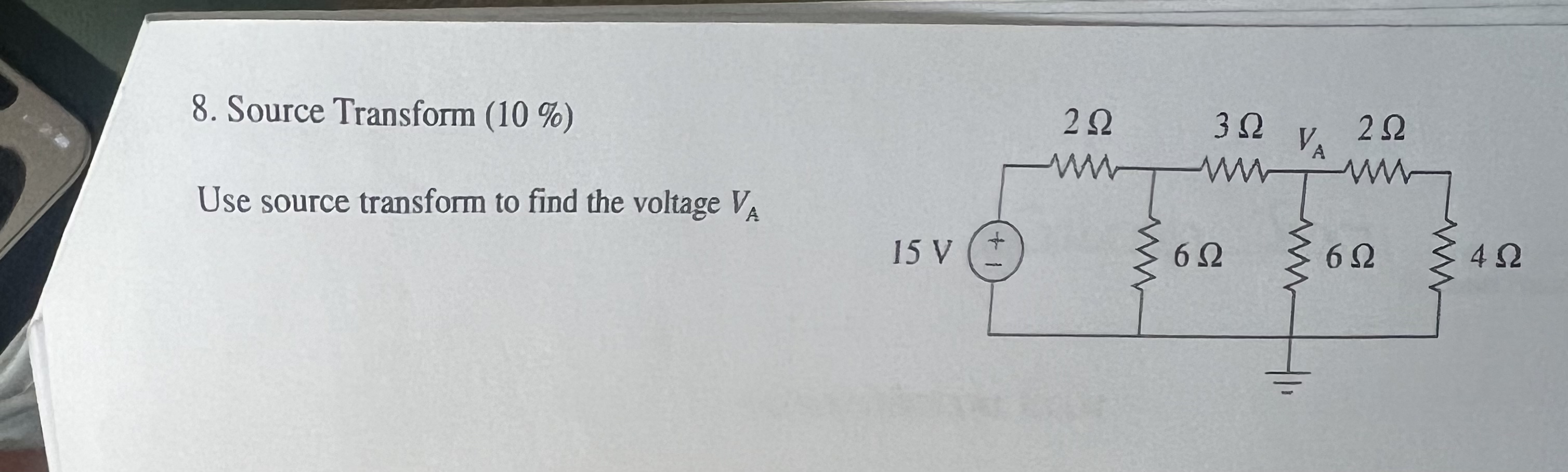 Solved Source Transform (10%)Use source transform to find | Chegg.com